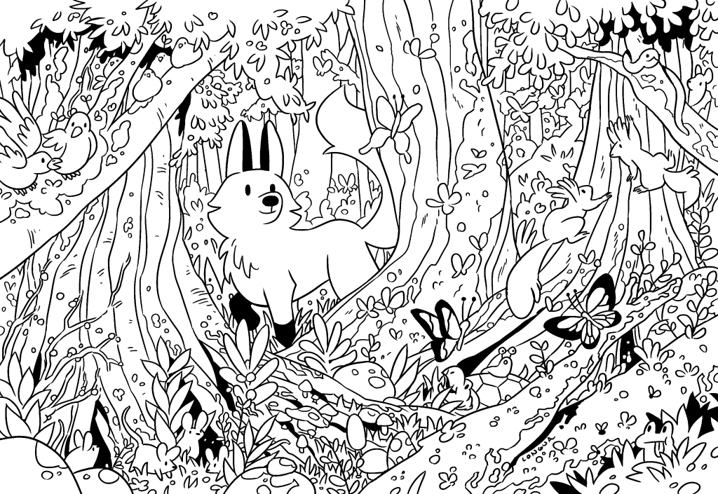 3 Whimsical Coloring Pages by Katie Longua - Rose City Comic Con