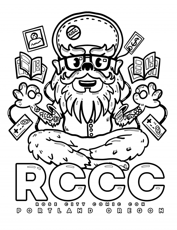 Meditation Dave Coloring Sheet - Rose City Comic Con